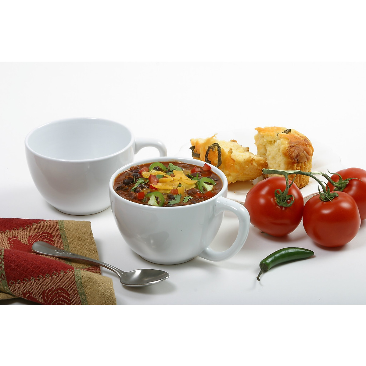 Norpro My Favorite Jumbo Mugs, Set of 2, White