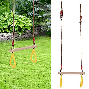 Premium Heavy Duty Trapeze Wooden Stick Children Swing Bar High Strength for Garden Courtyard Perfect for Kids Swing, Trapeze Bar, and Outdoor Play Durable and Sturdy