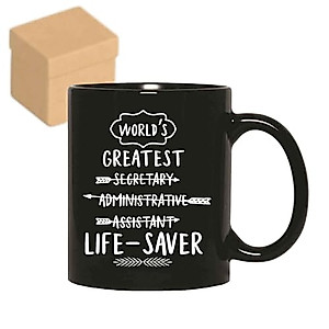 Inspirational Gift World's Greatest Secretary Appreciation Gift - Unique Idea For Spouse Or Partner - 11oz 15oz Black Coffee Mug