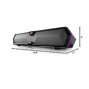 Edifier MG300 Computer Sound Bar: Loud Speakers with Deep Bass - Switch RGB Built-in Microphone for Gaming Speakers Wireless Bluetooth 5.3 & USB Adapter PC Sound Bar for Desktop