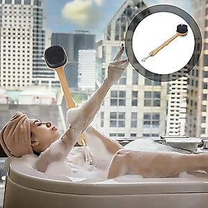 Two-in-One Silicone Scrubber Handle Bath Scrub Brushing Body Shower Soft Dual-Sided Back for Men and Women (Color : Black Grey)