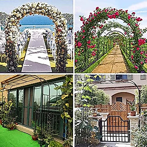 Heavy Duty Metal Garden Arch Wedding Rose Arch Arbor Trellis Archway(Color : Dark Green, Size : 2.6x2.4m/8.5x7.9ft) (Black 2.4x2.4m/7.9x7.9ft)