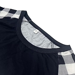 Women Black White Plaid We Are Family Christmas Pjs Matching Sets Xmas Holiday Pajamas for Adult Kids Baby Dog Xmas Family Sleepwear Home Loungewear M