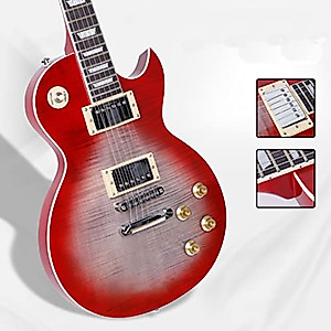Leo Jaymz 39” Electric Guitar Single Cut Series - Mahogany Body and Neck - Curved top Exquisite Flame Maple Veneer (RedBurst)