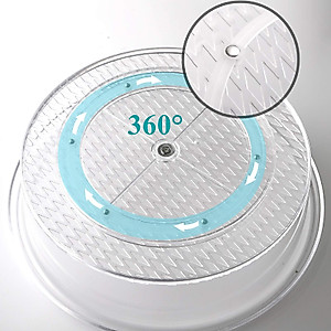 YOPAY 2 Pack Plastic Lazy Susan Turntable Food Storage Container, 10 Inch Clear Rotating Turntable Organizer for Spices, Condiments, Cosmetics, Nail Polish, Shaving Kit, Hair Spray, Cabinet