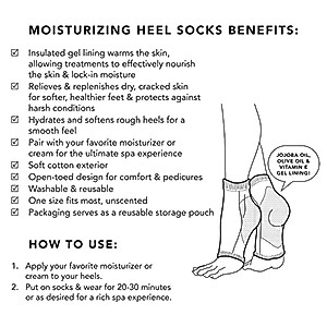 Kitsch Moisturizing Spa Socks - Gel Socks for Cracked Heel Repair | Heel Socks for Dry Cracked Feet | Dry Feet Treatment for Women | Cracked Feet Treatment | Toeless Socks for Women | Foot Care