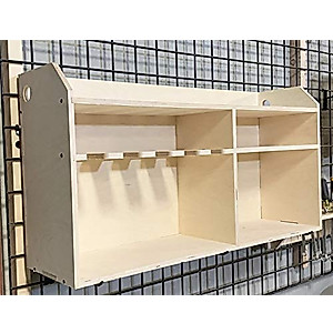 Factory Crafts Cordless Drill Tool Holder Organization Rack Wood Shelf Case Organizer 5-Slot Multi Storage