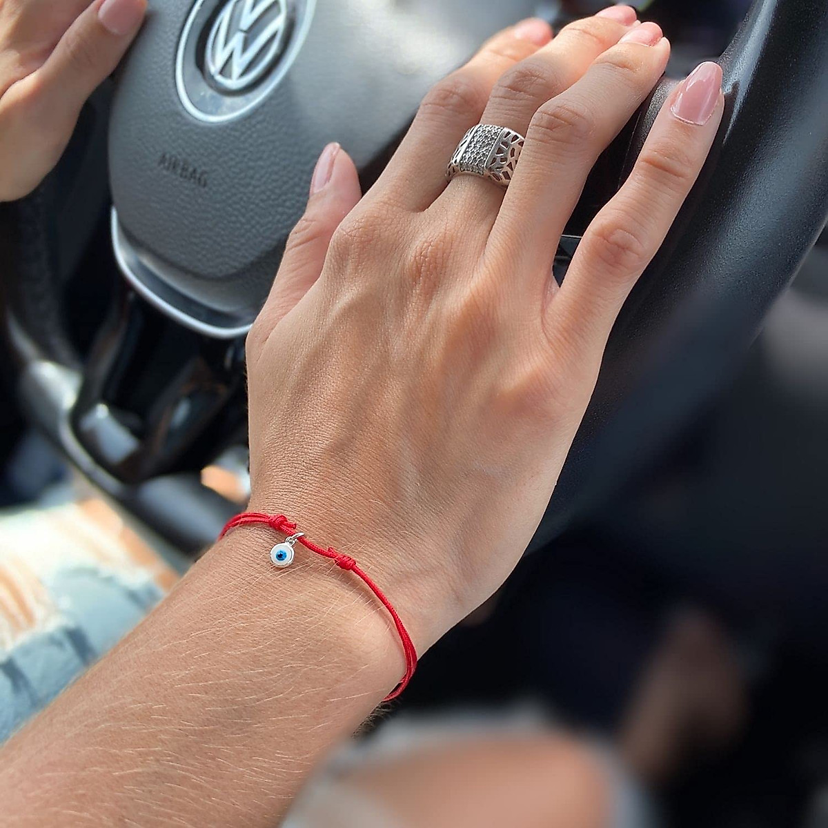 14k Gold Evil Eye Bracelet - Adjustable Waterproof Protection Amulet with Red String and Lucky Eye Charm Pendant for Women, Men, and Friendship Gifts