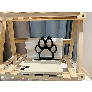 Ctpeng Napkin Holder for Table,Upright Tissue Dispenser,Napkins Holder for Home Kitchen Restaurant Picnic(Black,Paw)