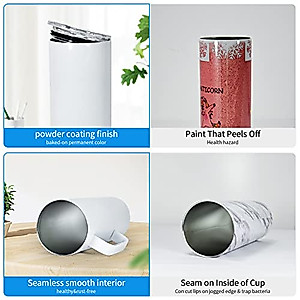 AGH 20oz Sublimation Tumblers with Handle, 4 Pack Double Wall Vacuum Insulated Skinny Sublimation Blanks Mugs with Lid and Straw, Vacuum Tumbler Travel Mug for Hot Cold Drinks