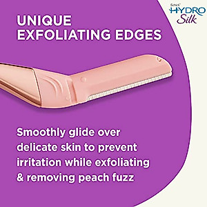 Schick Hydro Silk Dermaplaning Wand, Dermaplaning Tool for Face with 6 Refill Blades | Dermaplane Razor, Peach Fuzz Remover, Eyebrow Razor, Face Razor, Facial Razor, Professional Style Skincare Tool