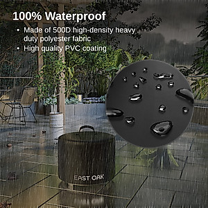 EAST OAK Pan Stove 21 Inch Fire Pit, Chisel Steel & 21 Inch Pan Stove Fire Pit Cover, 21.26" Dia X 13.97" H, Black