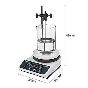 Digital Magnetic Stirrer Hot Plate Ceramic Coated Lab Hotplate Magnetic Stirrer Mixer 3000ml | 50-1500rpm Temp Probe Sensor and Stand Included