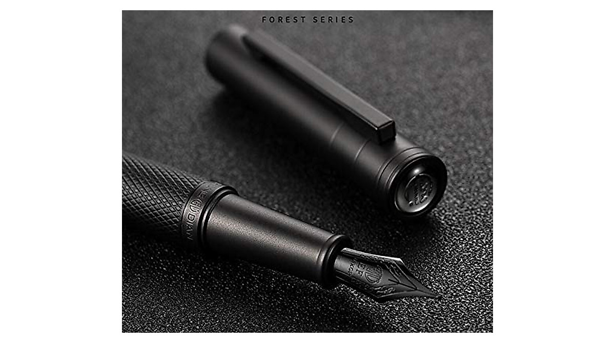 Asvine Matte Black Fountain Pen - Extra Fine Nib & Gift Set