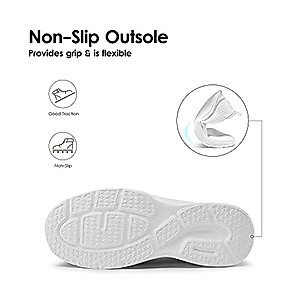 DREAM PAIRS Women's Slip on Walking Shoes, Lightweight Non Slip Sneakers with Removable Insole - Breathable Knit Mesh Upper - Casual Travel Work Jogging Tennis Shoe, White, Size 8.5 SDWS2307W