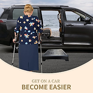 Mobility Step Stool,Heavy Duty Step Platform with Non-Slip Surface 400 Lbs Load Capacity,Half Step Stool for Adults,Elderly Seniors Indoor and Outdoor Use,Black