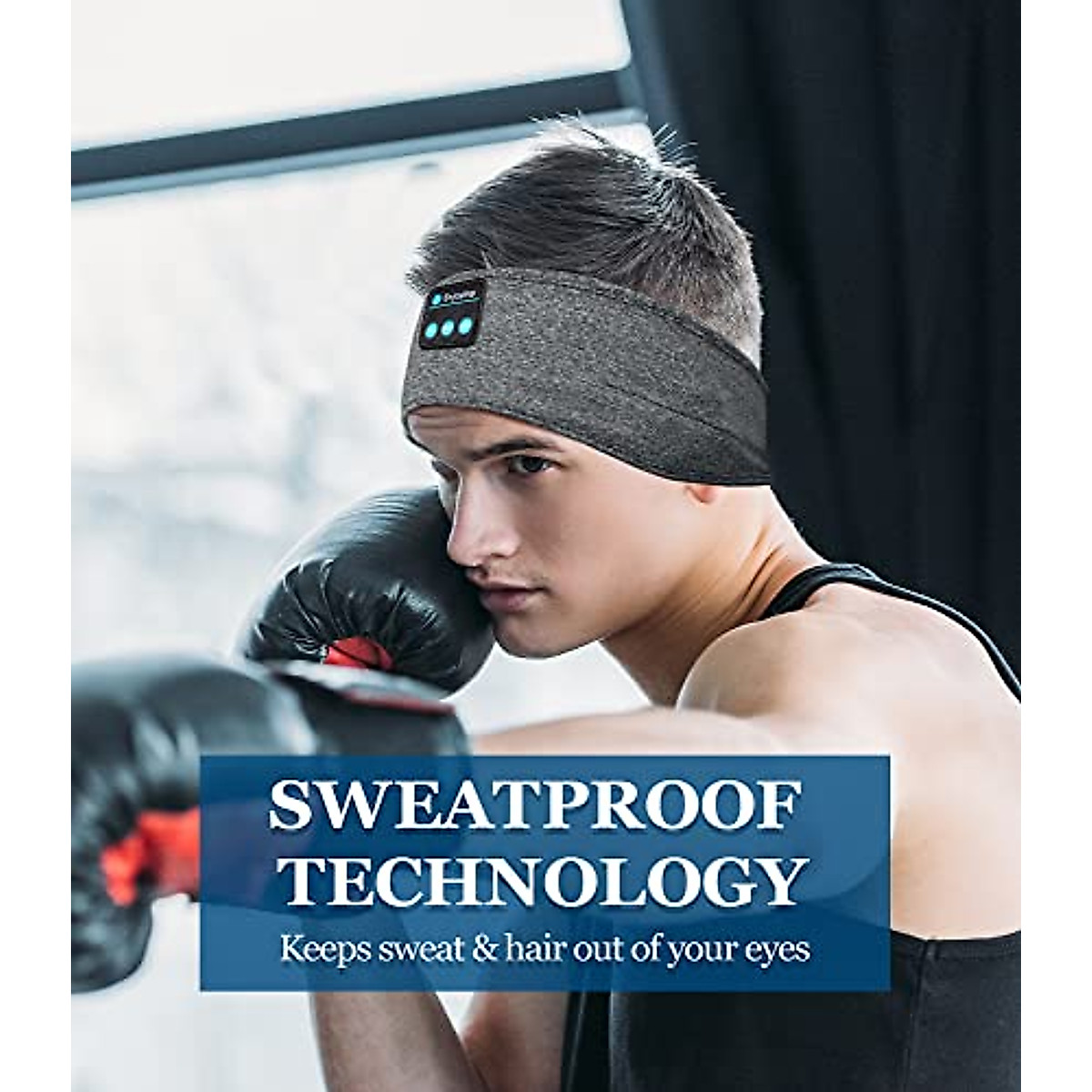 POSNIUD Sleep Headphones Bluetooth Sleeping Headband Sleeping Headphones Cozy Headphones, Ultra-Soft Long Time Play Headphone Band for Side Sleepers, Sleeping Gifts for Women Men