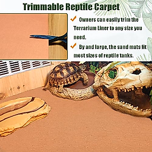 Tfwadmx Reversible Reptile Carpet 11.8" x 19.7" Terrarium Bedding Substrate Liner Reptile Mat Cage Supplies Bearded Dragon Floor Mat for Lizard Turtle Snake Gecko Chamelon Iguana