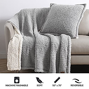 UGG Ana Knit Throw Blanket - Plush Oversized Reversible Accent Blanket - 50” x 70” - Seal