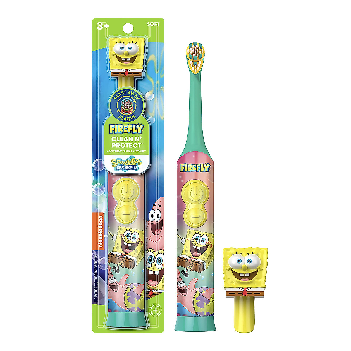 Firefly Clean N' Protect Spongebob Power Toothbrush, 1 Count(Pack of 1)