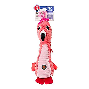 Charming Pet Absurd Burds Pink Flamingo Dog Toy - Squeeze and Shake for Unique Silly Sound to Entice Interactive Play