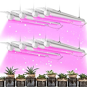 (8-Pack) LED Grow Light, T8 Grow Lights 2FT, 192W(8×24W) High Intensity Full Spectrum Indoor Grow Lights with High PPFD Value, Grow Lights for Indoor Plants, Seed Starting, Succulent, Vegetables