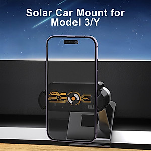 JOYEAUTO Phone Holder Solar Mount Cell Phone Accessories for Tesla - Solar Battery Charging, Electric Opening and Induction Closing, Creative Gift, Fit for Model 3 Model Y Cars