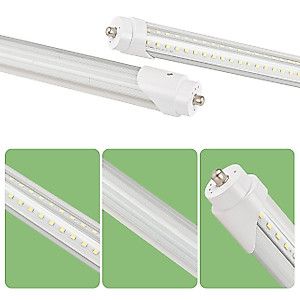 WAHADI 6 Pack 6FT T8 LED Tube Light Bulbs 40W 6000K Daylight with Dual-Row LED Single pin Fa8 Cap 6 Foot T10 T12 Fluorescent Lamp Replacement for Garage, Shop, Warehouse