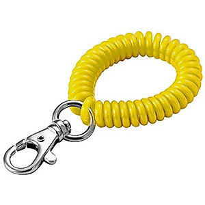 Lucky Line 2” Diameter Spiral Wrist Coil with Trigger Snap, Flexible Wrist Band Key Chain Bracelet, Stretches to 12”, Color May Vary (40701)