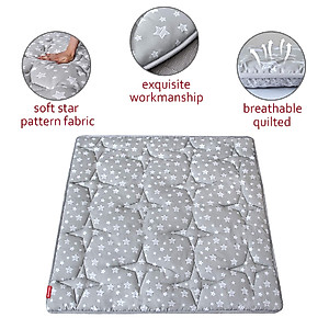 Teepee Play Tent Mat, Square Padded Mat for Playtent, Anti Slip Baby Quilted Activity Mat for Boys and Girls, Toddlers and Kids Playtime