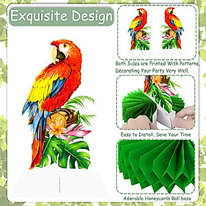 Parrot Honeycomb Centerpieces 11Pcs Tropical Bird Party Table Centerpieces Birds Party Supplies Hawaiian Luau Party Decoration for Rainforest Birds Baby Shower Party Supplies