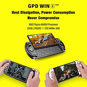 ANIXA GPD Win 4 Handheld Game Console with AMD Ryzen 6800U Processor, 6 Inches 2-in-1 Mini Handheld Win 11 PC Game Console, TouchScreen Laptop Tablet PC Support WiFi & Bluetooth