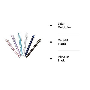 Pilot Frixion Knock Ball Retractable Erasable Gel Ink Pen, Design Series Chequered Pattern, Black Ink,0.5mm, 6 Designs Set