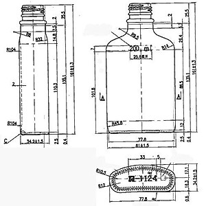 200 ml (6.6 oz) Glass Flask Liquor Bottle with Black Caps (12 Pack)