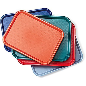 Carlisle FoodService Products Cafe Plastic Fast Food Tray, 14" x 18", Burgundy, (Pack of 12)