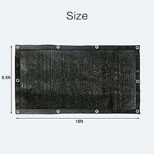 SUNSHORE Sun Shade Cloth 70% Sunblock Black Greenhouse Shade Net 6.5ftx10ft UV Block Shade Tarp with Dark Taped Edge& Grommets for Garden Plants