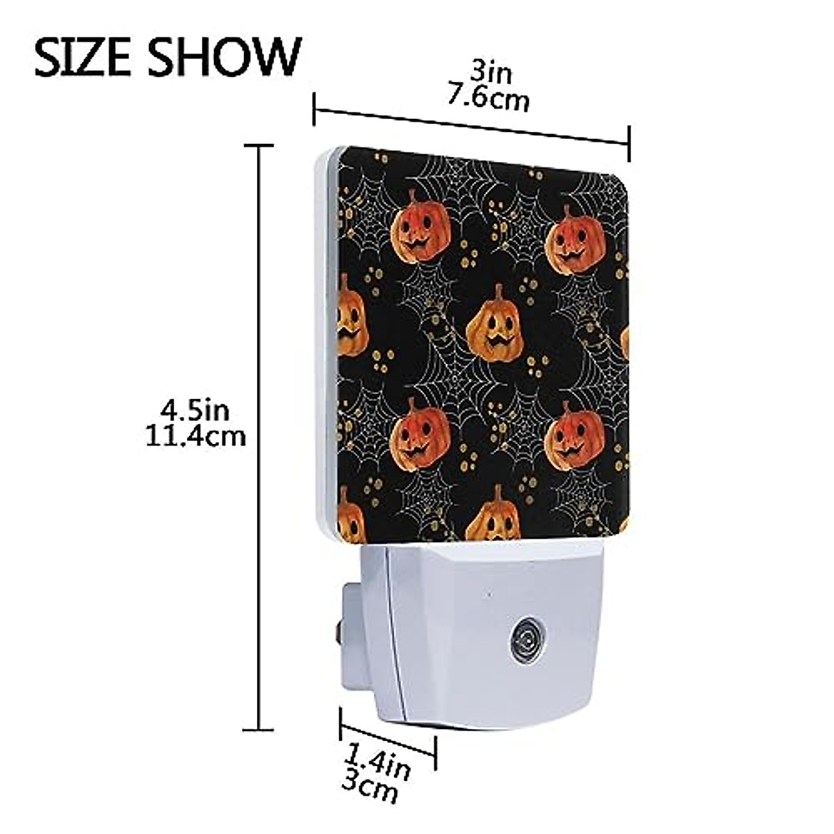 JSTEL Halloween Pumpkin Night Light Plug in Wall Decorative,Halloween Nightlights with Auto Dusk to Dawn Sensor, Halloween Night Lights Plug into Wall with Light Sensor,1