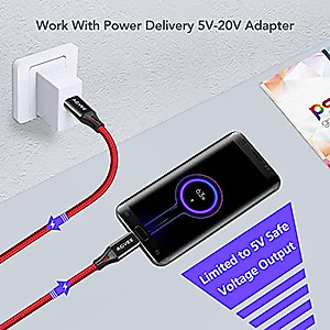 AGVEE 2 Pack 3ft USB-C OTG to Micro USB Cable, Braided Charger Data Sync Cord Charging Wire Adapter for Samsung Galaxy S7 S6, J7, J3, LG, PS4, Kindle, PS4 Xbox Controller, Android Phone, Red