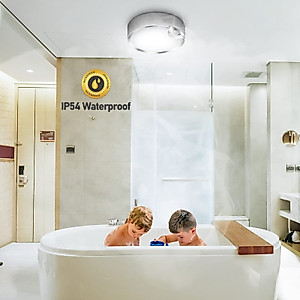 TOOWELL Motion Sensor Ceiling Light Battery Operated Indoor/Outdoor LED Ceiling Lights for Closet Hallway Pantry Laundry Stairs Garage Bathroom Shower Porch Shed Wall 400LM Motion Activated Light