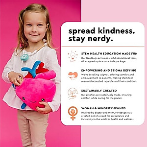 nerdbugs Heart Plush - I Aorta to Tell You How Much I Love You!- Adorable, Cute and Funny Cardiology Heart Plush/ Health Educational Gift/ Heart Surgery Gift/ Heart attack gift