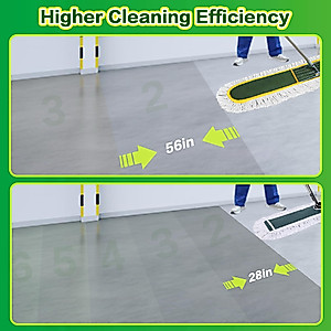 Solipect 48-Inch Commercial Dust Mop for Hardwood Floors, Large Dry Mop with Reusable Cotton Yarn Head, Telescopic Stainless Steel Handle - Ideal for Industrial Floor Cleaning, Marble, Laminate