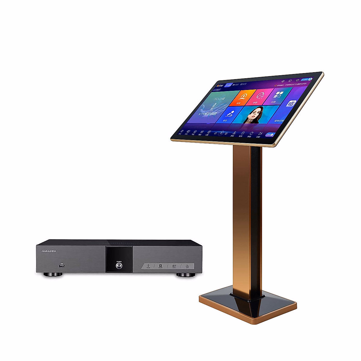 New Generation HiFine Karaoke System: KV-V5Max Smart Karaoke Player with 2T Harddrive, HiFine 22" Touch Screen, Cloud Song Download, Android Live TV and Movies Online.