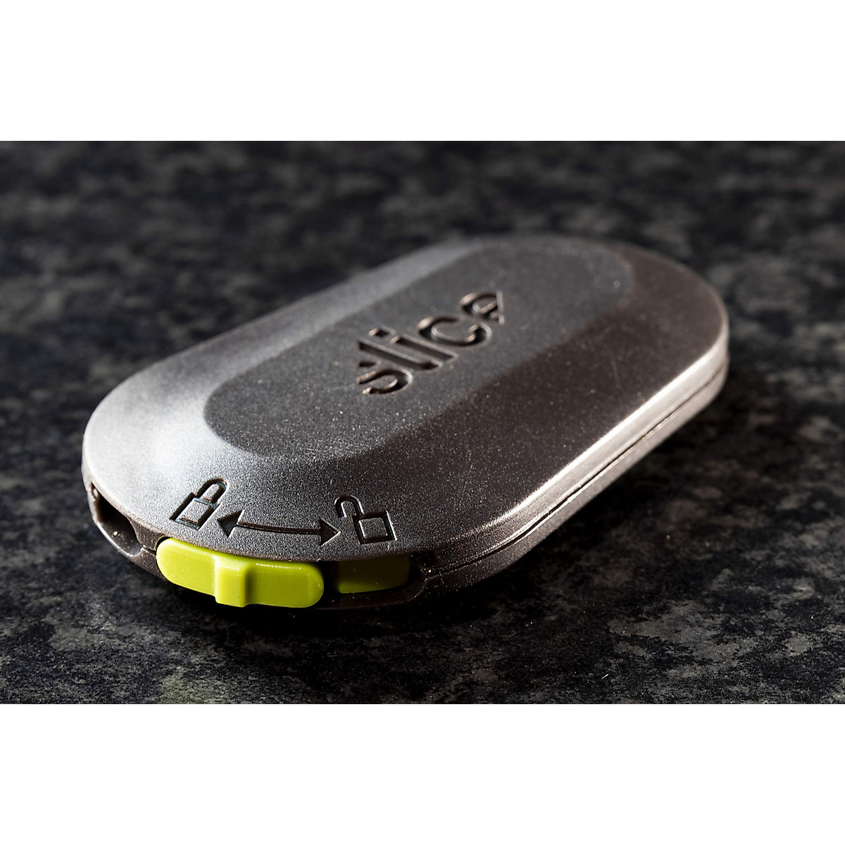 Slice 10514 Mini Box Cutter, Package and Box Opener, Safe Ceramic Blade Retracts Automatically, Stays Sharp Up to 11x Longer, Right or Left Handed, Keychain, Magnetic, Pack of 1