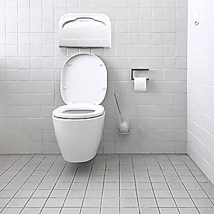 EZbrnd Wall-Mounted Half-Fold Toilet Seat Cover Dispenser for Commercial/Residential/Bathroom/Office, Seat Cover Paper Sold Separately, White, 3100-EZ