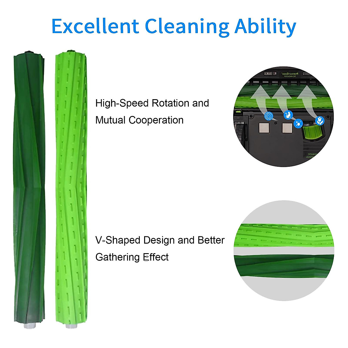 6 Pack S9 Replacement Brushes Parts for iRobot Roomba S9 (9150) S9+ S9 Plus (9550) S Series Wi-Fi Connected Robot Vacuum Cleaner, 3 Set Multi-Surface Rubber Brushes