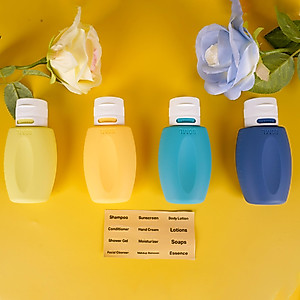 JaneJu Travel Bottles for Toiletries, TSA Approved 19 Pack, 3oz Leak Proof Travel Accessories Essentials Kit, Travel Accessories Set Silicone Squeezable Travel Containers for Shampoo Conditioner