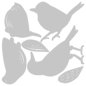 Sizzix Thinlits Die Set 6 Pack , Feathered Friends by Tim Holtz Cutting dies, Multicolor