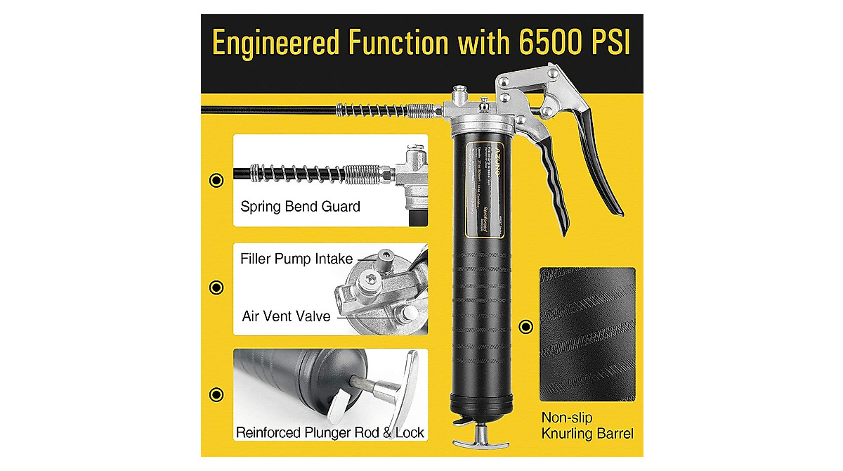 AZUNO Heavy Duty Grease Gun – 6500 PSI Power
