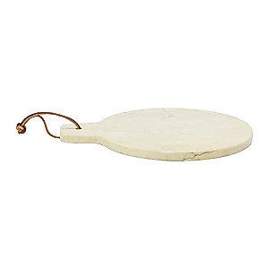 Bloomingville Sage Color Marble Tray with Leather Tie Cheese and Cutting Board, 12" L x 1" W x 10" H