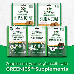 Greenies Supplements Digestive Health Probiotics for Dogs Chicken Flavor, 40 Count Soft Chews Dog Probiotics, 7.8 oz. Pouch
